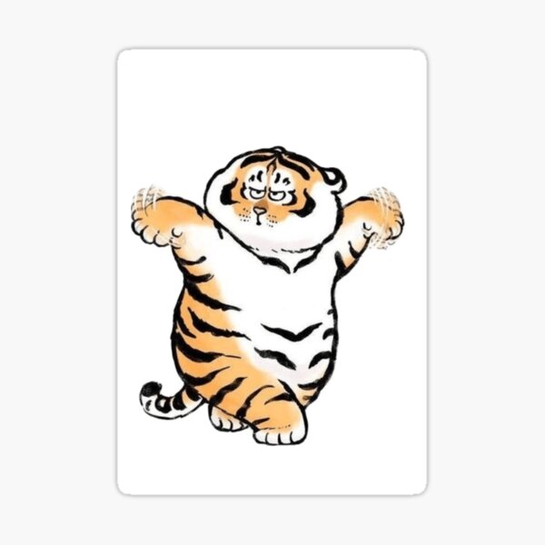 "fat tiger" Sticker for Sale by TGF-brand | Redbubble