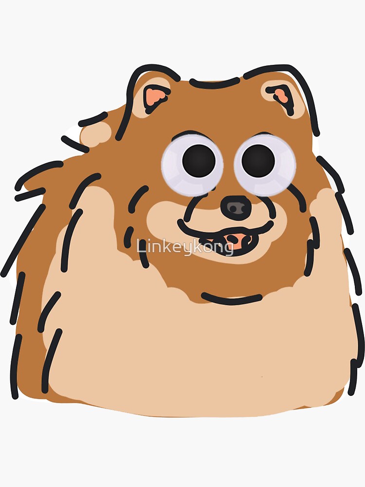 "Goofy Pomeranian Dog Doodle (with Googly Eyes)" Sticker for Sale by ...