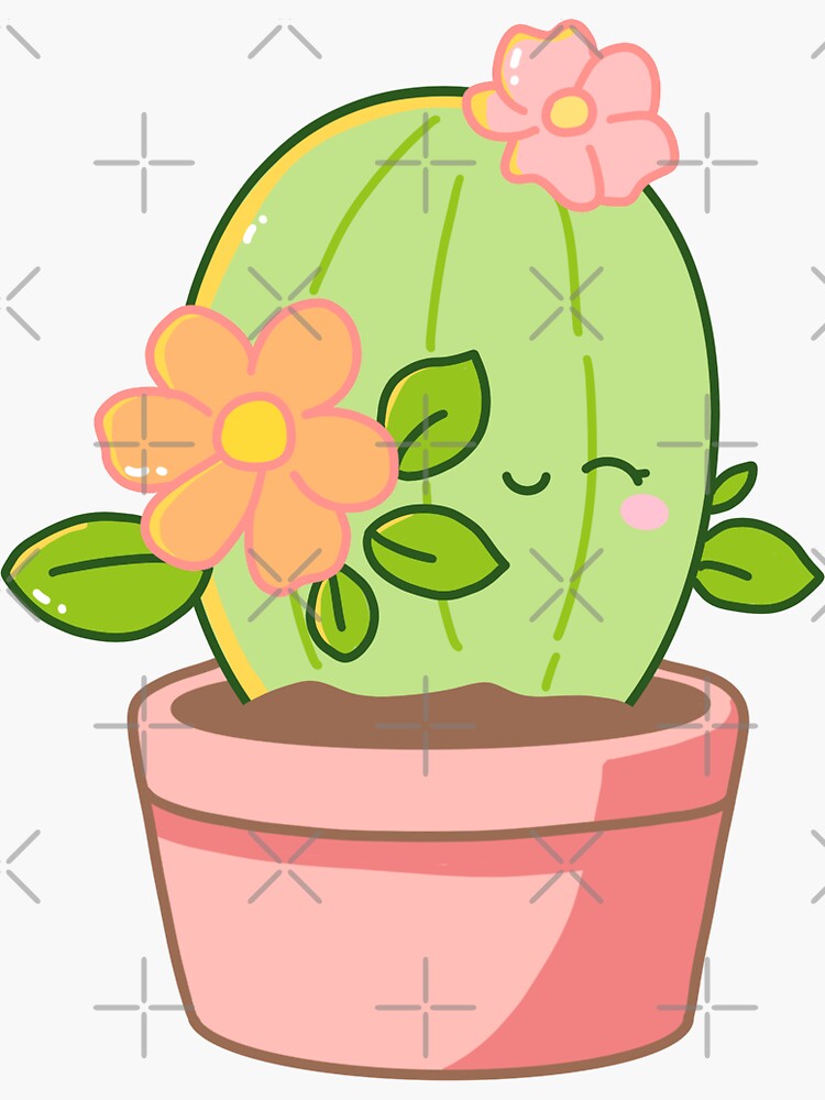 "Copy of cute kawaii cactus plant" Sticker for Sale by Narukuku | Redbubble