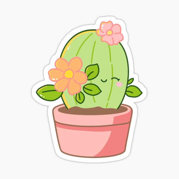 "Copy of cute kawaii cactus plant" Sticker for Sale by Narukuku | Redbubble