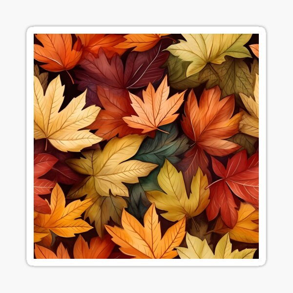 "Autumn & Fall Leaves Seamless Patterns" Sticker for Sale by ...