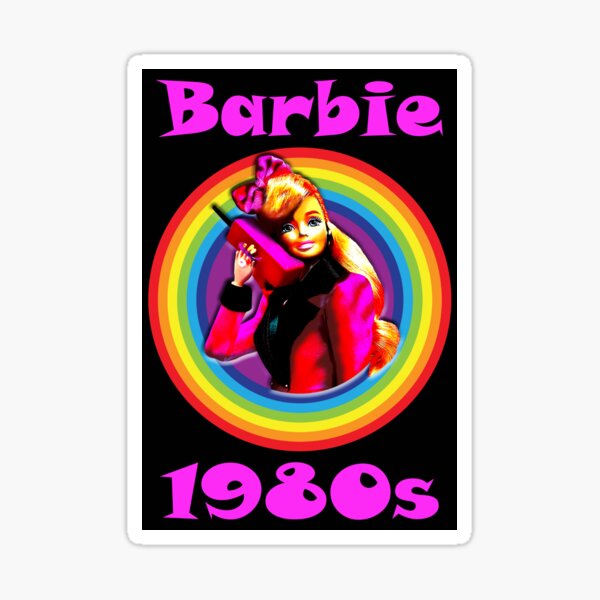 "Barbie Rainbow Circle Pink Baby Doll 1980s V4a" Sticker for Sale by ...