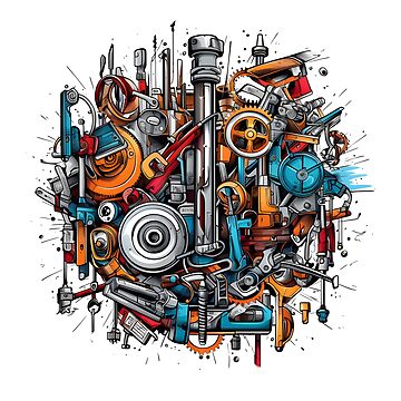 "Car mechanic tools, graffiti style" Sticker for Sale by naatala ...