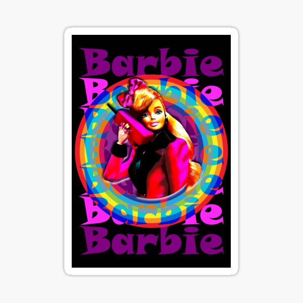 "Barbie Rainbow Circle Pink Baby Doll 1980s V5a" Sticker for Sale by ...