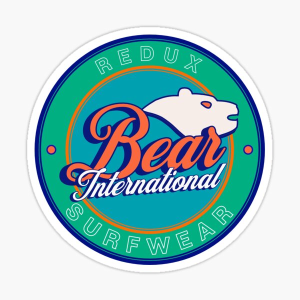"Bear International Surfwear" Sticker for Sale by Kult9 | Redbubble