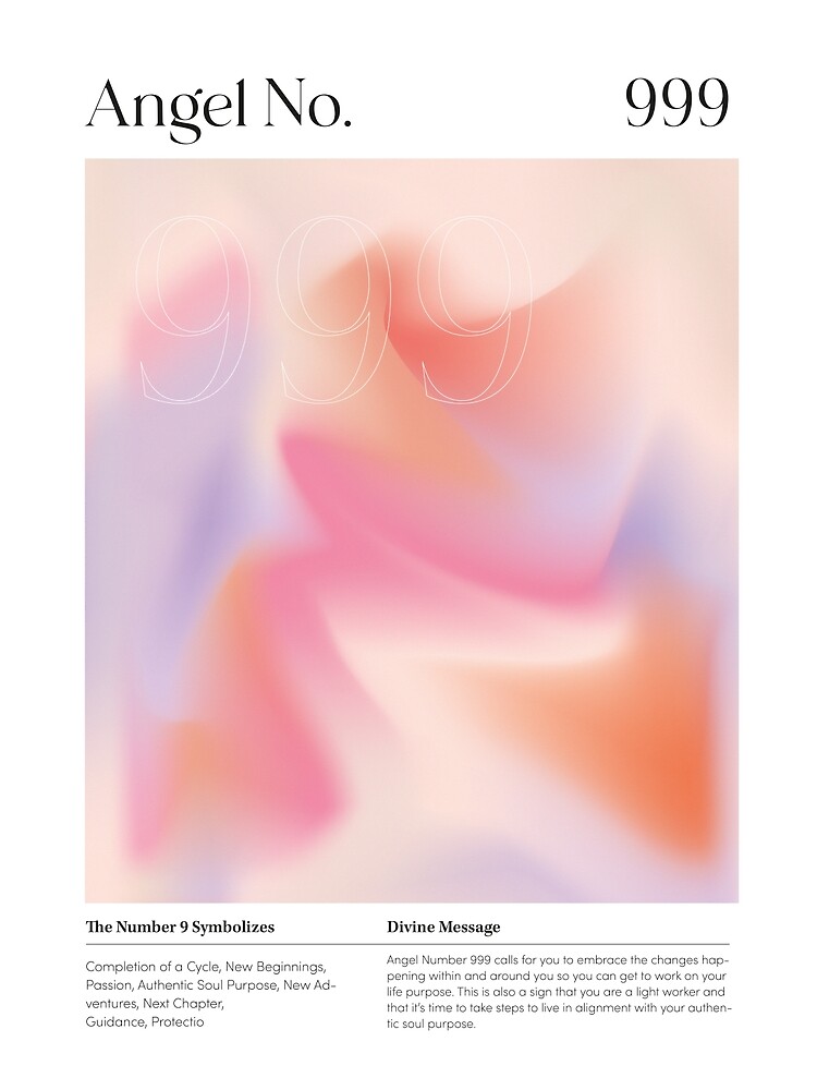 "Angel Number 999 Aura Poster " Art Print for Sale by sacredsoulprint ...