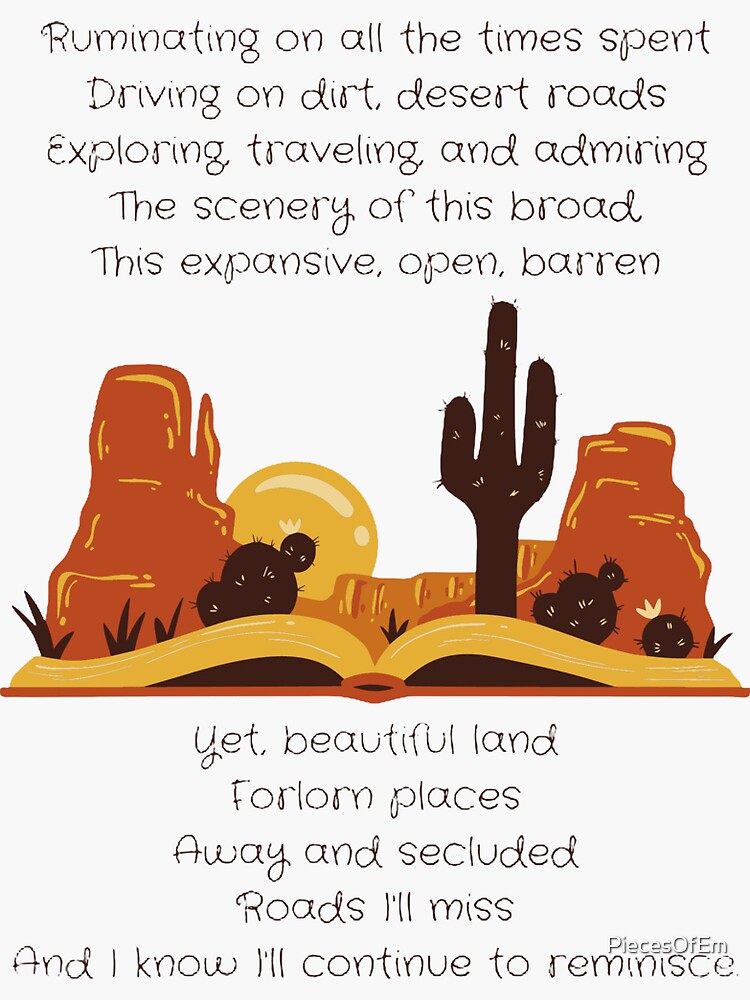 "Desert Poem" Sticker for Sale by PiecesOfEm | Redbubble