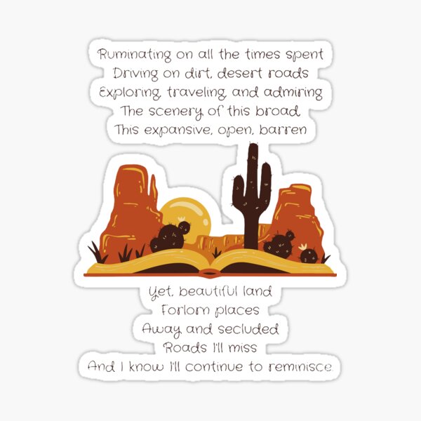 "Desert Poem" Sticker for Sale by PiecesOfEm | Redbubble