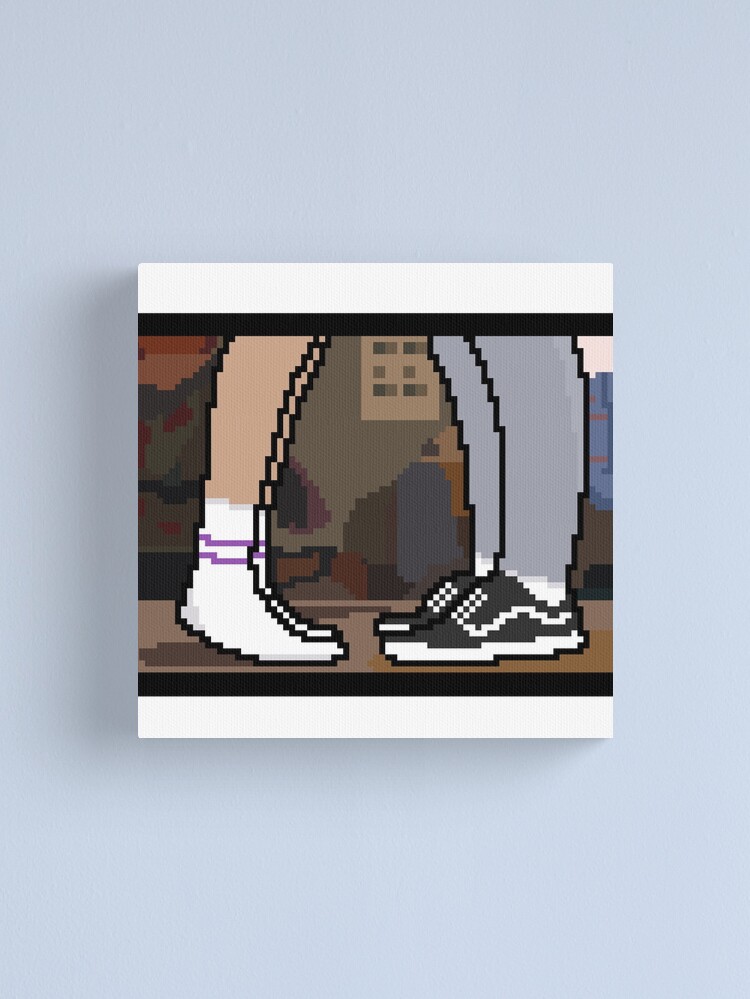 Heartstopper Nick And Charlie Kiss Pixel Art | Canvas Print