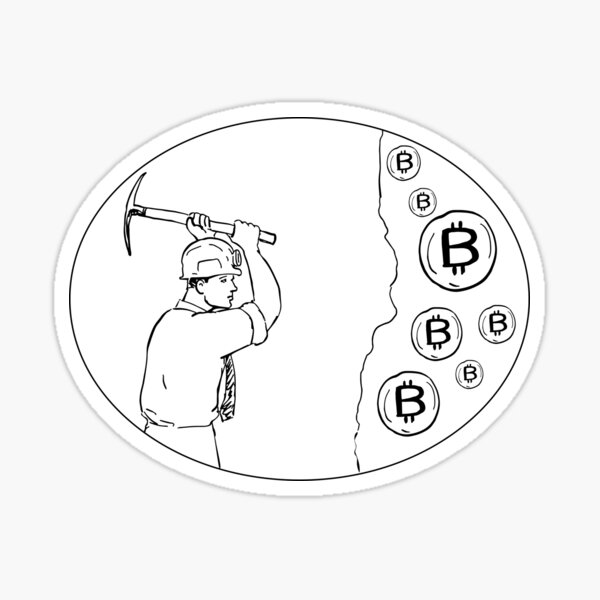 "Bitcoin Miner Cryptocurrency Drawing" Sticker for Sale by patrimonio ...