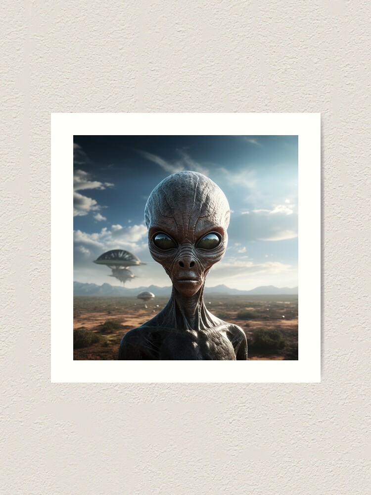 "Alien Visiting Earth" Art Print for Sale by DeadPixlDesigns | Redbubble
