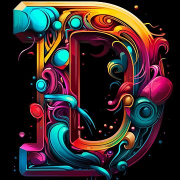 "Letter D - Cool, Detailed, typography" Sticker for Sale by Soraia ...