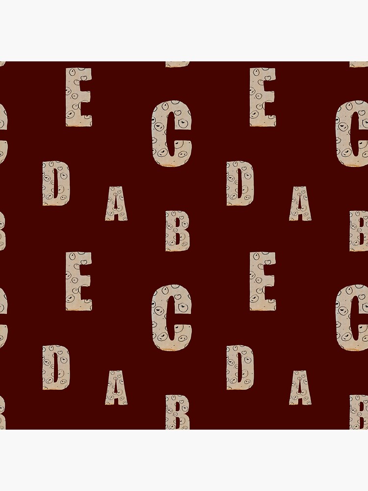 "Alphabet letter beige texture paper red pattern" Sticker for Sale by ...