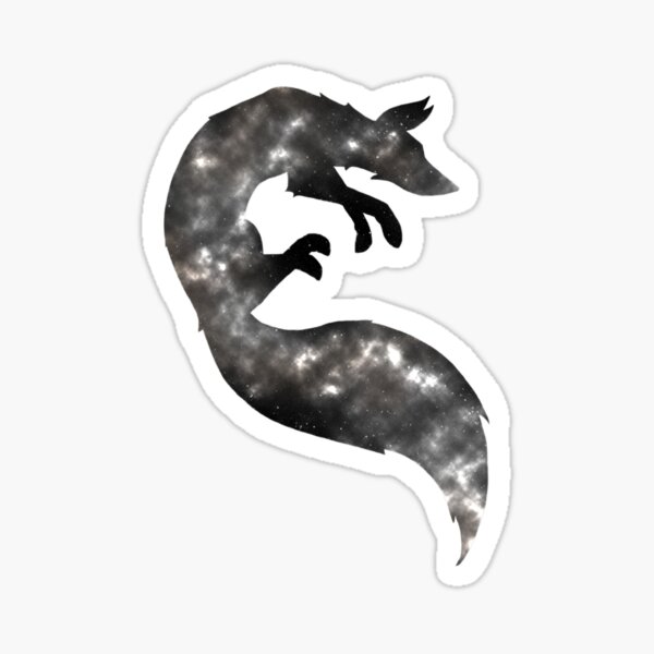 "Forever Fox - Galaxy - Gray" Sticker by KungfuKittyKat | Redbubble