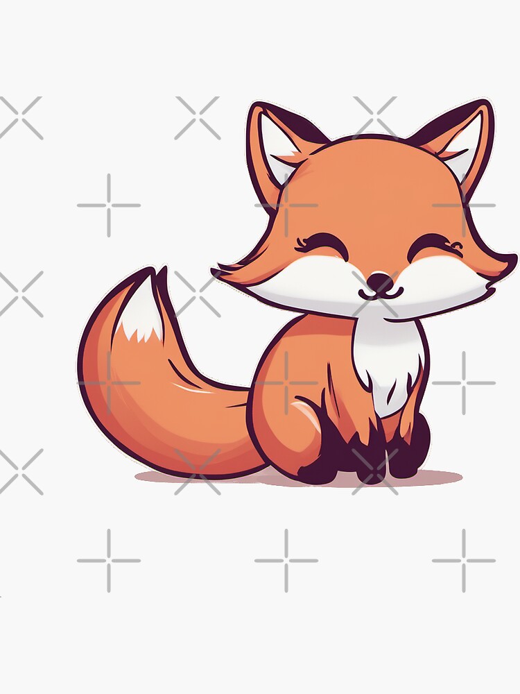 "Adorable little fox" Sticker for Sale by Realizey | Redbubble