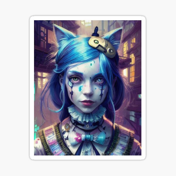 "Cyberpunk Alice Wonderland" Sticker by Songedete | Redbubble
