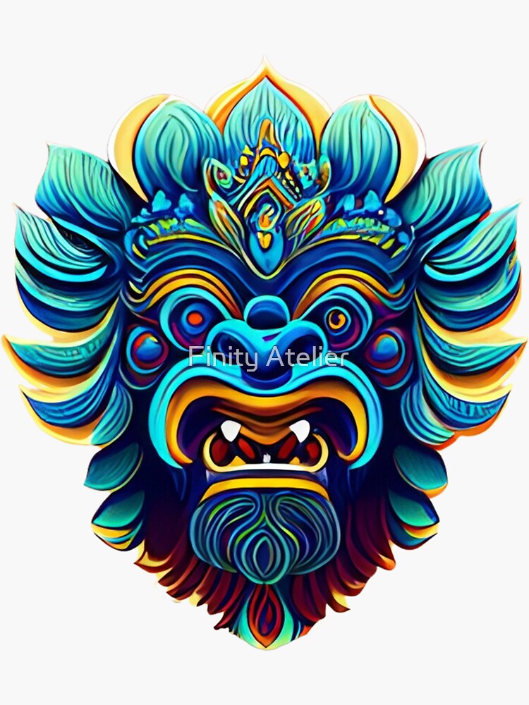 "BARONG BALI INDONESIA - the balinese etnic/mythologic 9" Sticker for ...