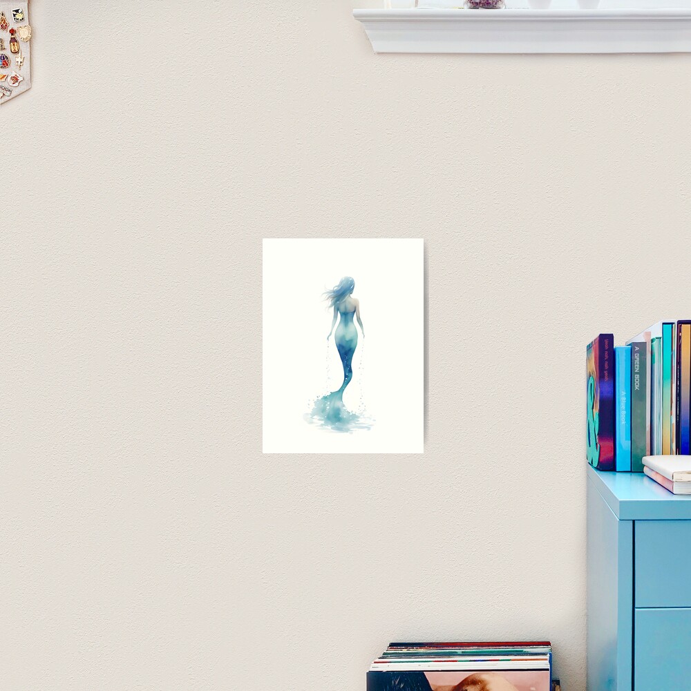 "Minimalist Mermaid Watercolor Painting" Poster for Sale by ...