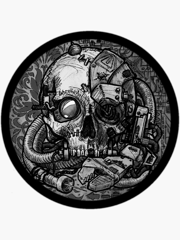 "Cybergoth (grey scale)" Sticker for Sale by Underhive-Art | Redbubble