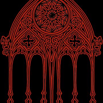 "Red Gothic Cathedral Window" Sticker for Sale by NightmareCrafts ...