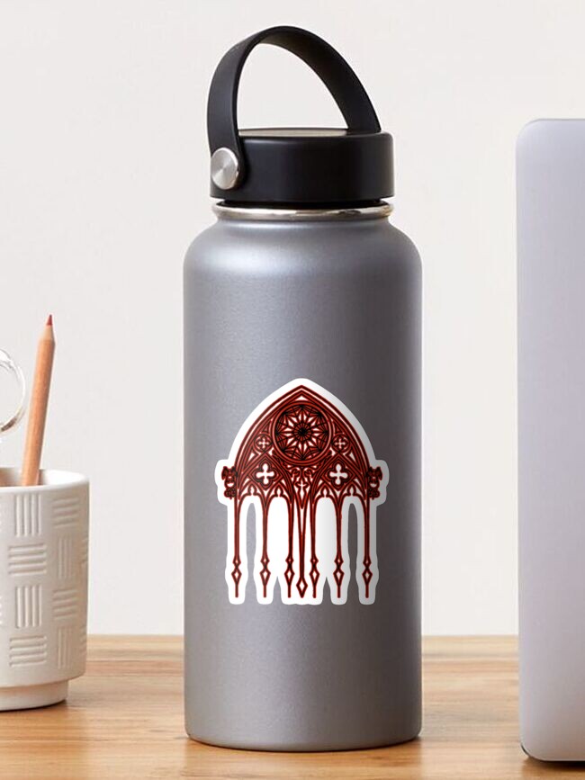"Red Gothic Cathedral Window" Sticker for Sale by NightmareCrafts ...