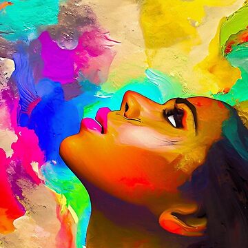 "Abstract Portrait: Looking Up the Essence of Expression!" Sticker for ...