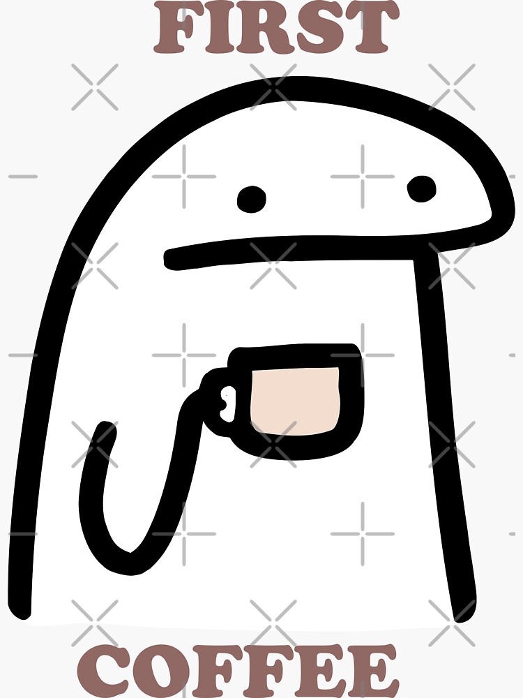 "Flork first coffee meme" Sticker for Sale by Innovativa | Redbubble