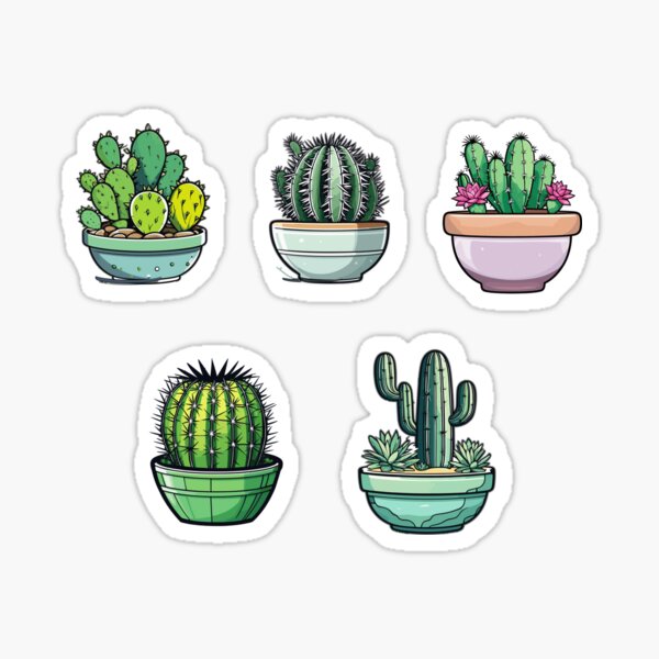 "Classic Cactus - Group of Cactus" Sticker for Sale by FridPix | Redbubble