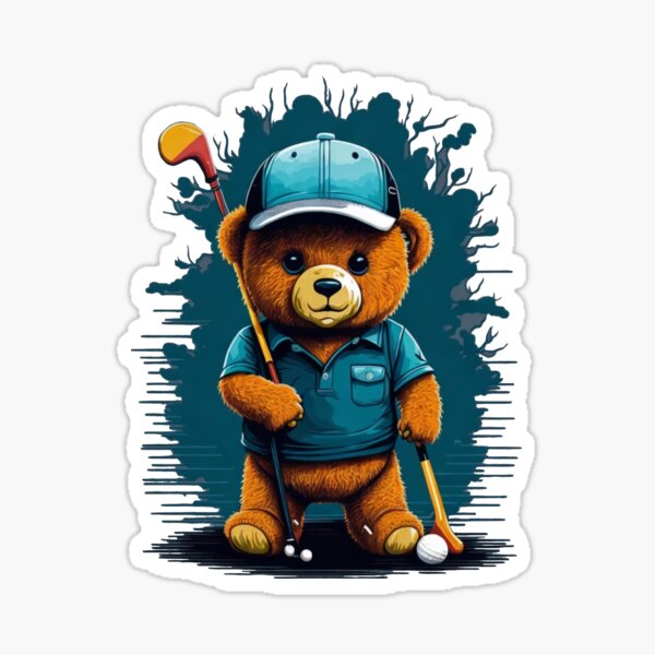 "Teddy Bear ready to play golf" Sticker for Sale by Majkel & Majkel ...