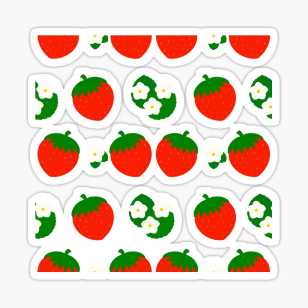 "Strawberries and strawberry flowers pattern" Sticker for Sale by Sunny ...