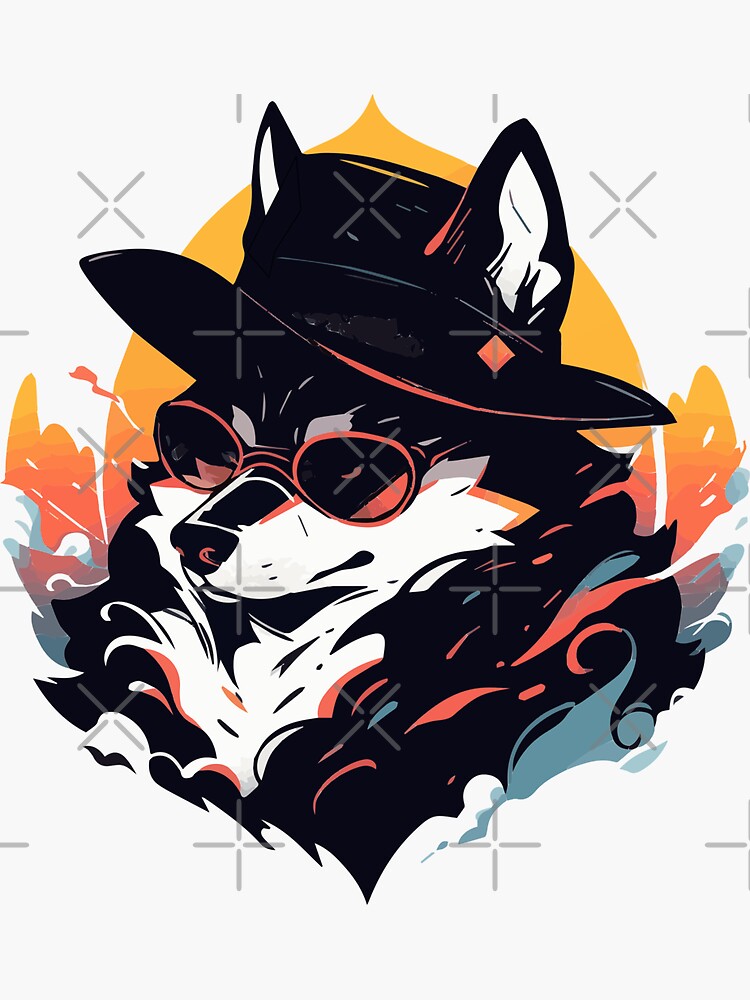 "A fancy husky dog ready for the summer" Sticker for Sale by etherElric ...