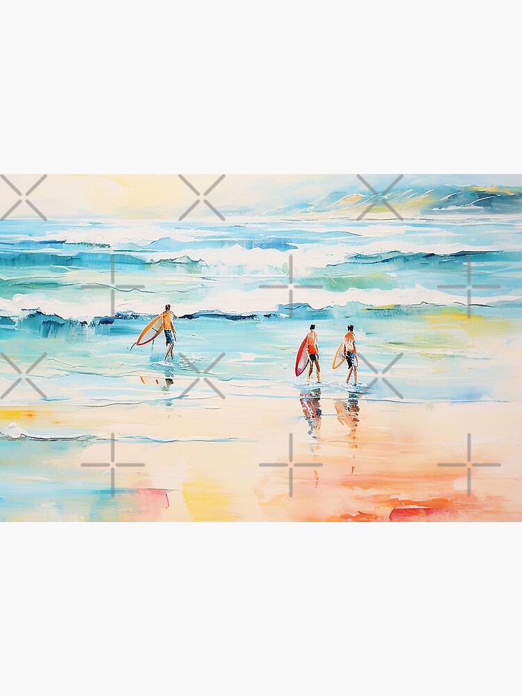 Surfers on the Beach Ocean Surfs | Bath Mat sold by Uchejim Elvis | SKU ...
