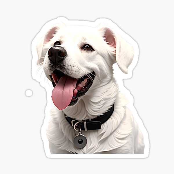 "White Dog" Sticker for Sale by EightBuffalo | Redbubble