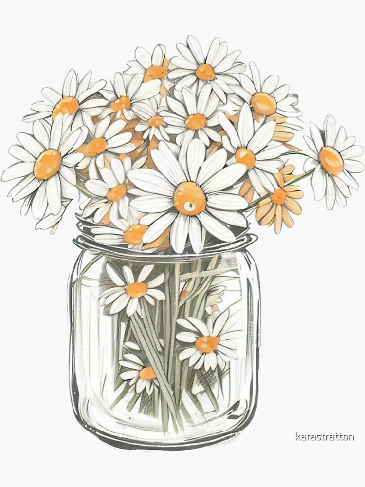 "daisies" Sticker for Sale by karastratton | Redbubble