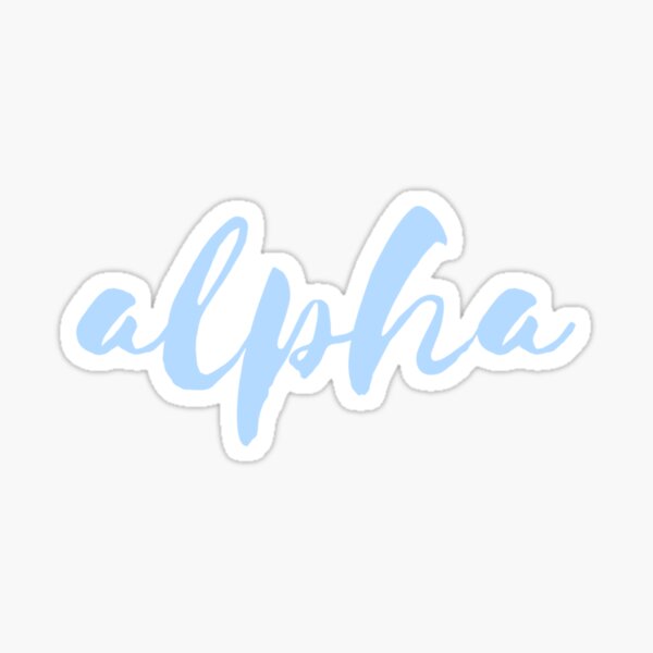 "ALPHA / SCRIPT / CORNFLOWER" Sticker for Sale by kassaroo | Redbubble