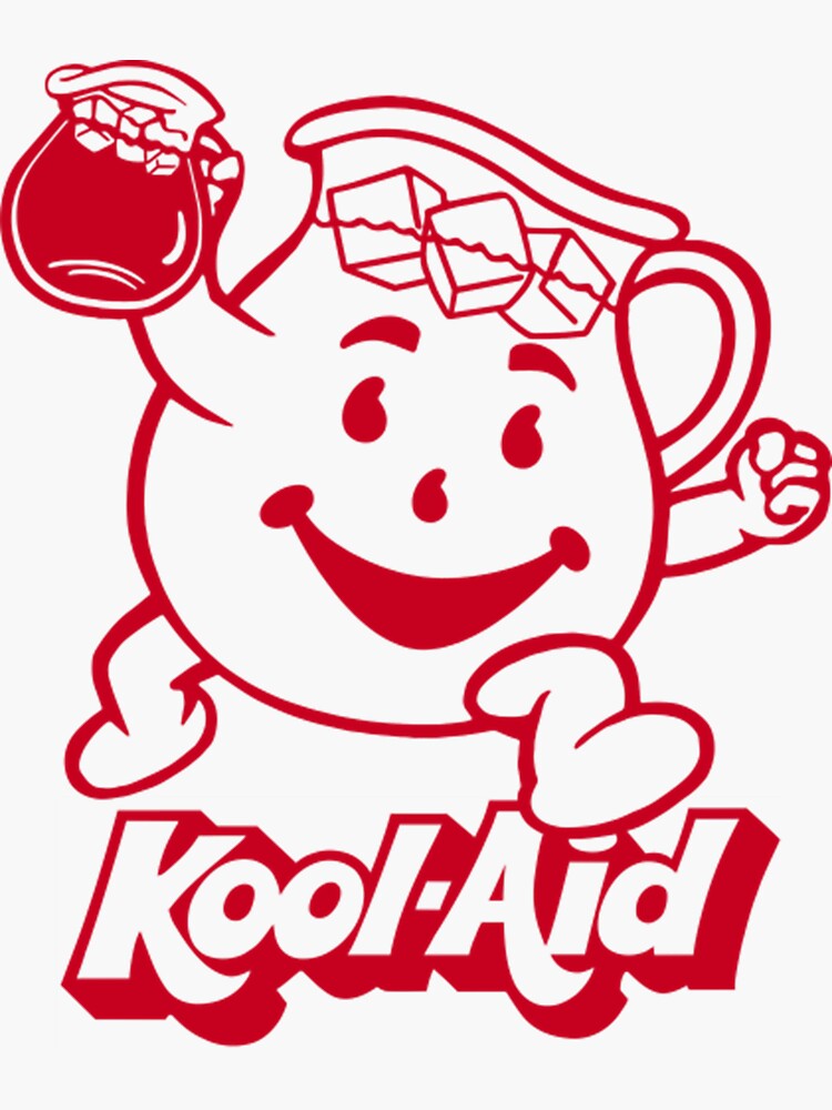 "HEY KOOL-AID! - Red " Sticker for Sale by VidaDibbert | Redbubble