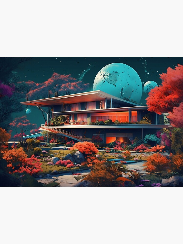 "Hypercolour Retrofuturist Dreamhouse XXII" Art Print for Sale by Bondi ...