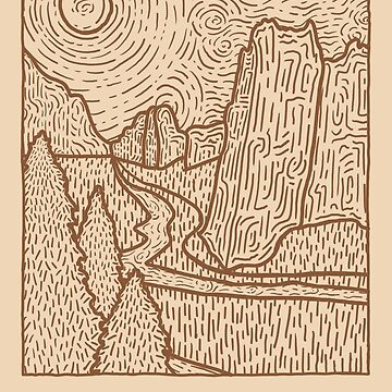 "Smith Rock Poster (Two Tone)" Sticker for Sale by Auxcord25 | Redbubble