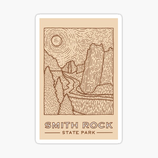 "Smith Rock Poster (Two Tone)" Sticker for Sale by Auxcord25 | Redbubble