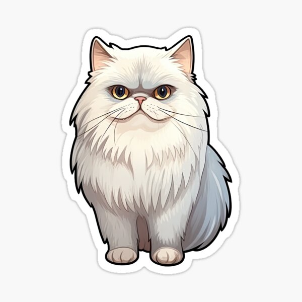 "Cute Persian Cat" Sticker for Sale by CraftyPets | Redbubble