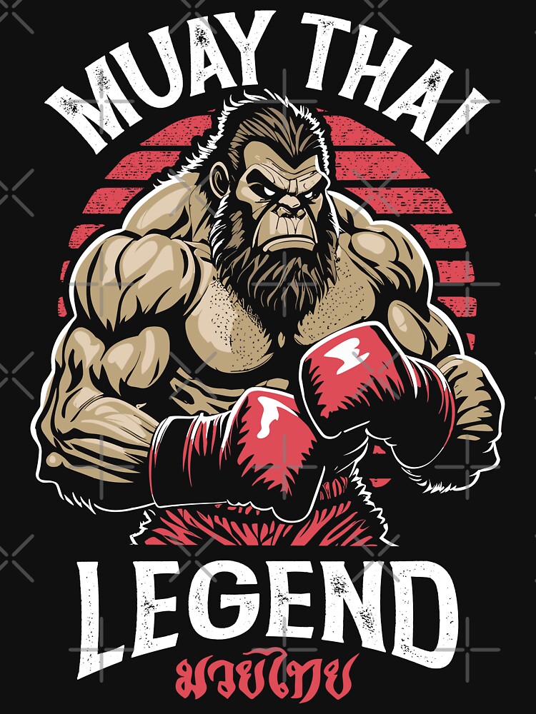 "Muay Thai Fighter Warrior Legend Bigfoot Sasquatch Boxing" Essential T ...