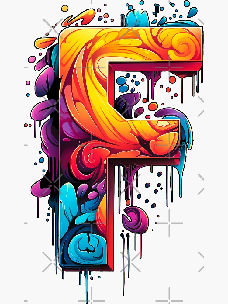 "Letter F - Cool, Detailed, typography" Sticker for Sale by ...