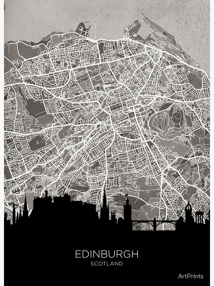 "Edinburgh Skyline Map" Art Board Print for Sale by Michael Tompsett ...