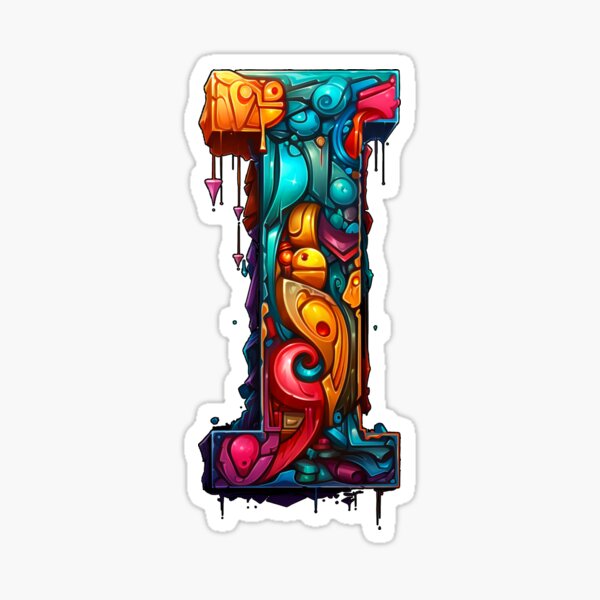 "Letter i - Cool, Detailed, typography" Sticker for Sale by ...