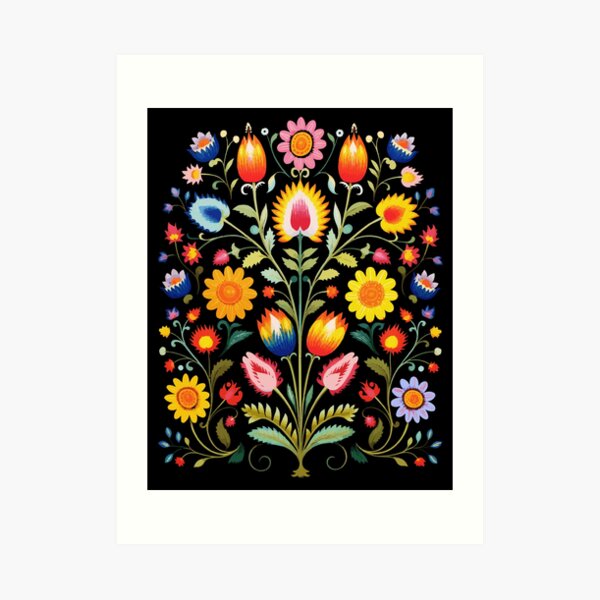 "Ojibwe floral Pressed flowers Wildflowers Graphic Flower design Folk ...