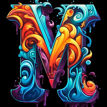 "Letter M - Cool, Detailed, typography" Sticker for Sale by ...