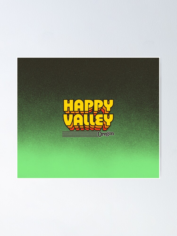 "Happy Valley, Oregon | Retro Stripes" Poster for Sale by retroready ...