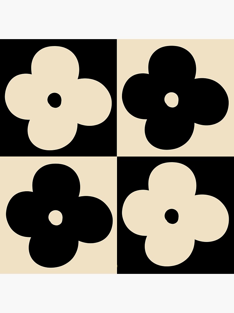 "Black and White Geometric Flower Pattern " Sticker for Sale by ...