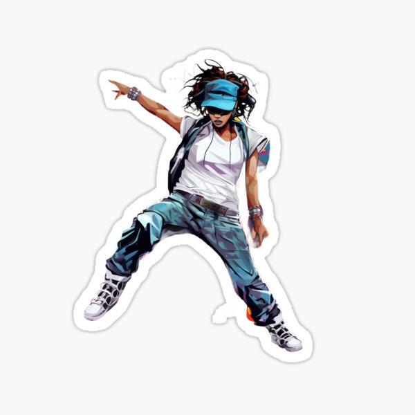 "Dancer Hip Hop Dance Vibrant Art Dance Steps" Sticker for Sale by ...