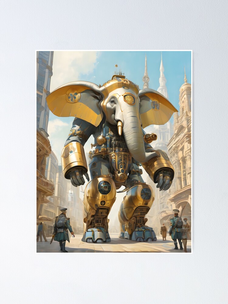 "Giant Robot Elephant Warrior" Poster for Sale by imabbasanwar | Redbubble